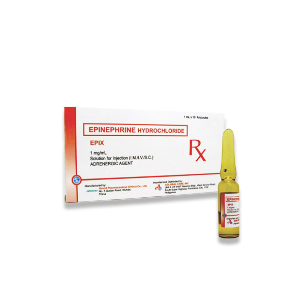 EPIX Epinephrine Hydrochloride 1mg / mL Solution for IM/IV/SC Injection ...
